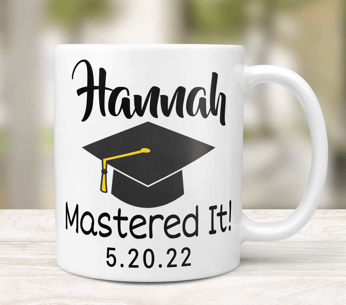 Personalized Masters Degree With Grad Hat - Mastered It! – TheGiftedMug